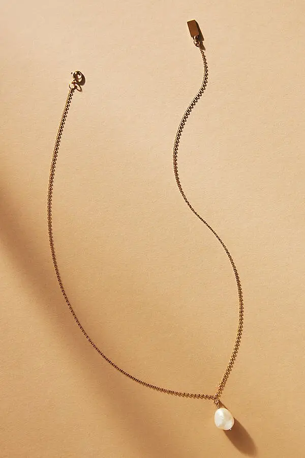 SET & STONES Adelle Pearl Pendant Necklace - Gold