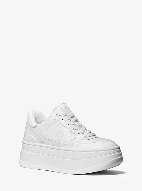 Michael Kors Hayes Snake Embossed Platform Sneakers