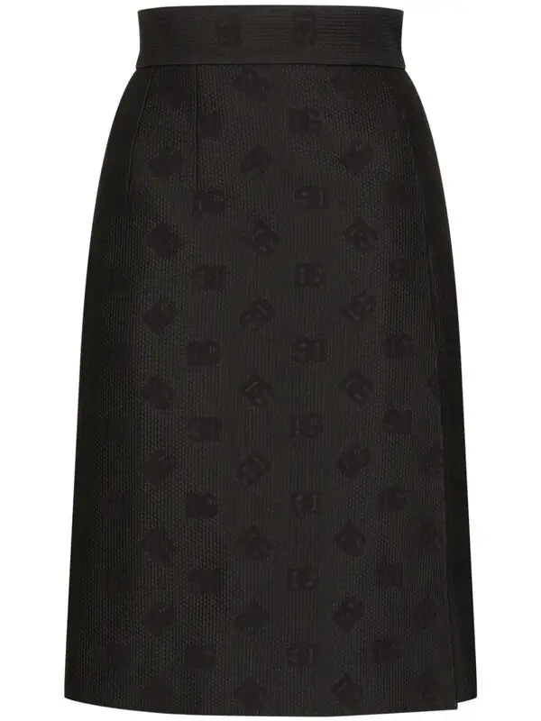 Dolce & Gabbana Monogram Jacquard Midi Skirt