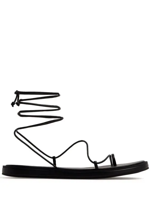 Studio Amelia Emily Leather Sandals In Black 63% Off Editorialist