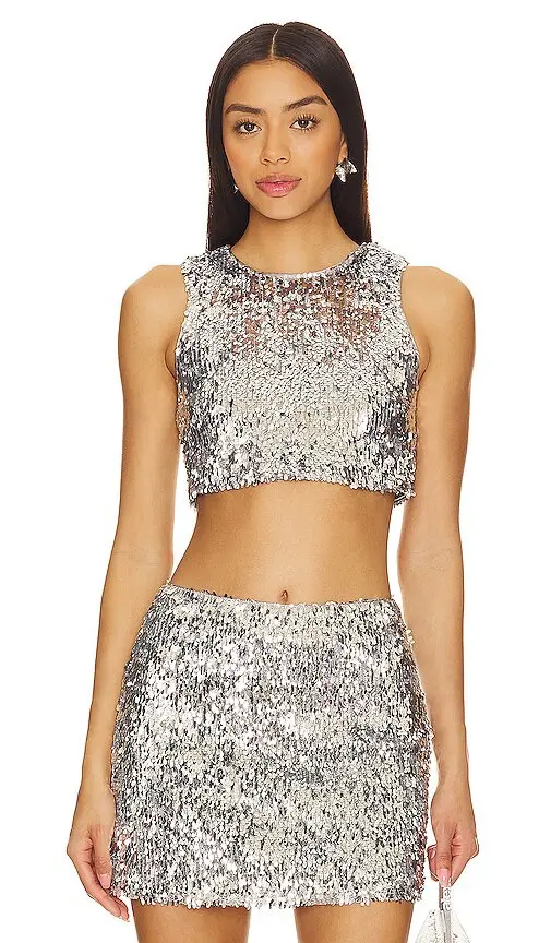 CAMILA COELHO Izabel Metallic Top