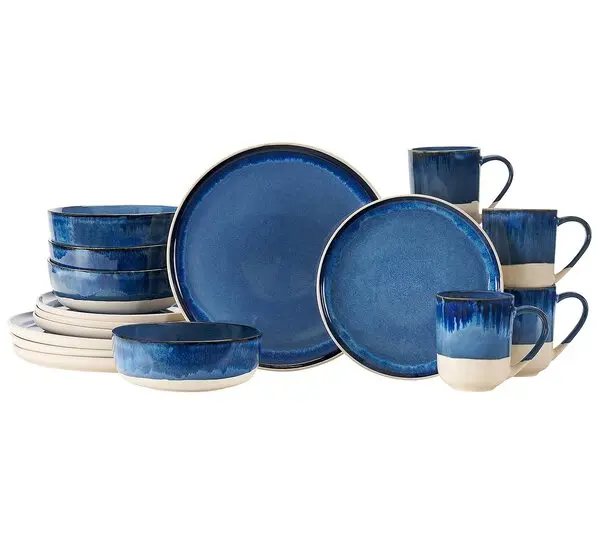 Baum Brothers Baum Memorable Blue 16pc Dinnerware Set - One-color ...