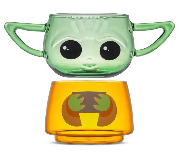JOYJOLT Star Wars Stackable Grogu Stackable Glasses 8 Oz