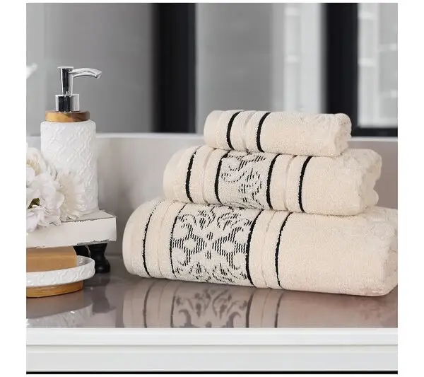 SUPERIOR 3pc Sadie Zero Twist Cotton Towel Set