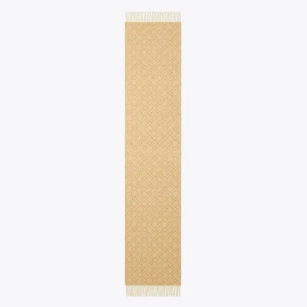 Tory Burch T Monogram Oblong Scarf - Cream