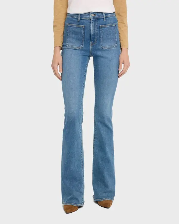 Veronica Beard Beverly Patch Pocket Flare Jeans