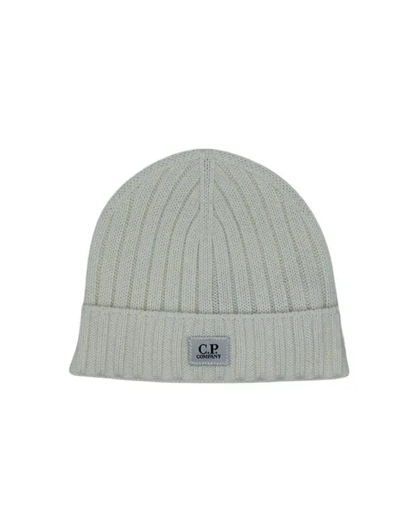C.P. COMPANY Ribbed Beanie - White
