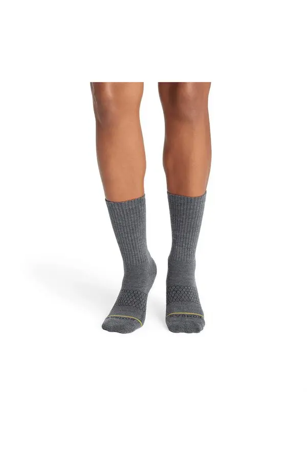 BOMBAS Heathered Merino Wool Blend Calf Socks - Smoky Charcoal ...