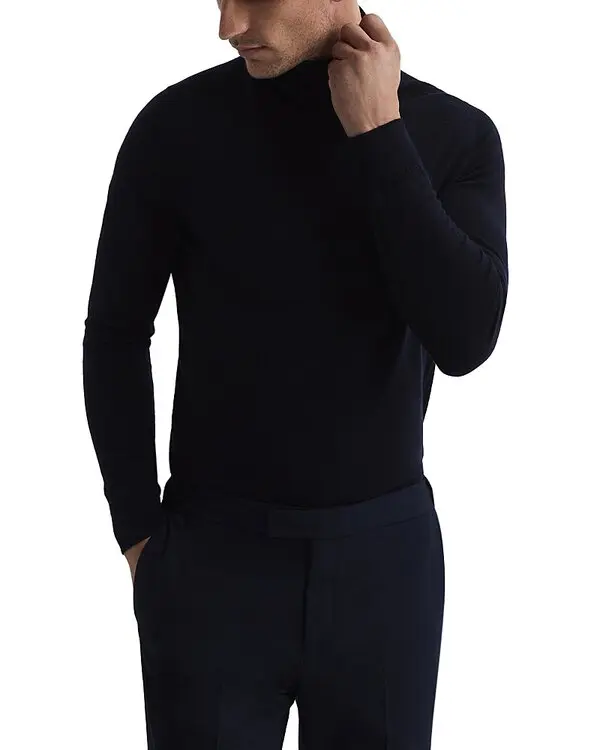REISS Merino Wool Turtleneck Sweater - Navy