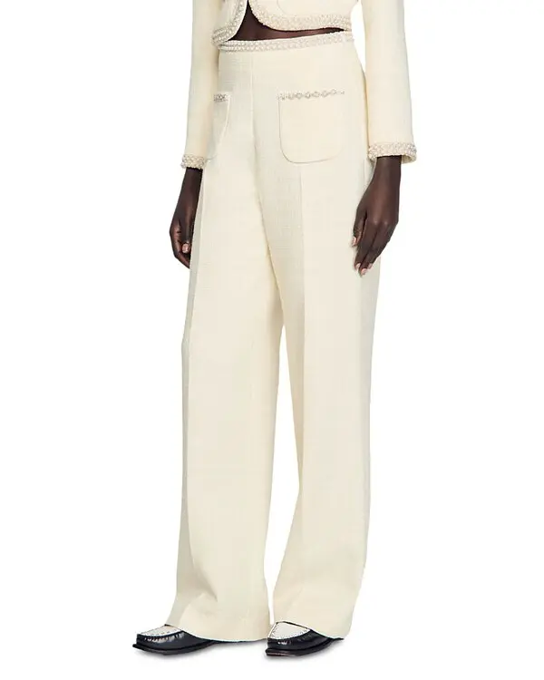 Sandro Vaye Tweed Flare Pants