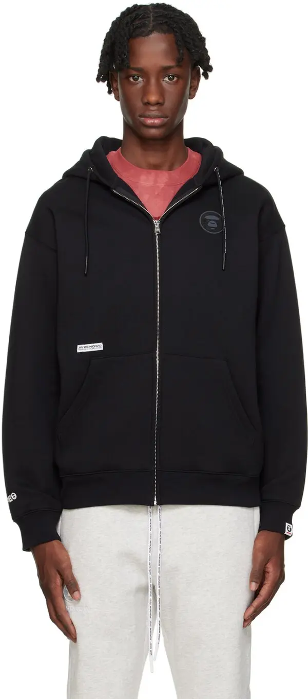 A Bathing Ape Black Patch Hoodie In Bkx - 17% Off | Editorialist 