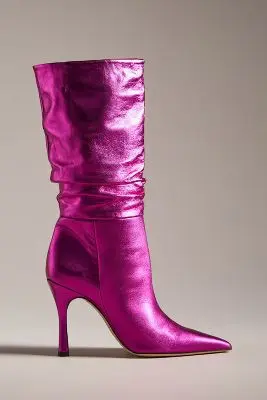 CUSTOMMADE Axelle Metallic Boots - Pink | Editorialist