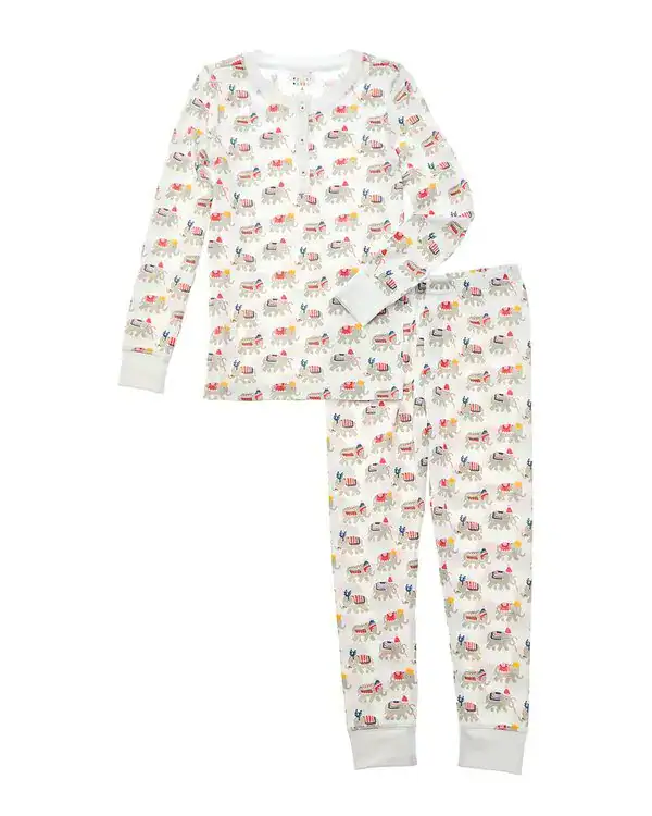 Buy Roller Rabbit Christmas Elephants Pajama Set - White At 55% Off ...