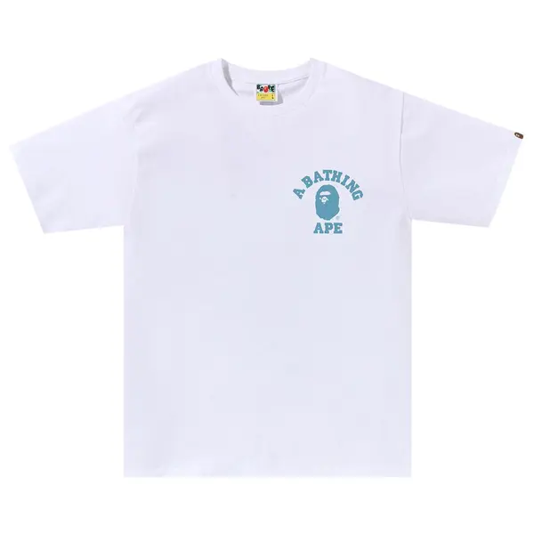 BAPE Honeycomb Camo College Ats Tee /blue - White
