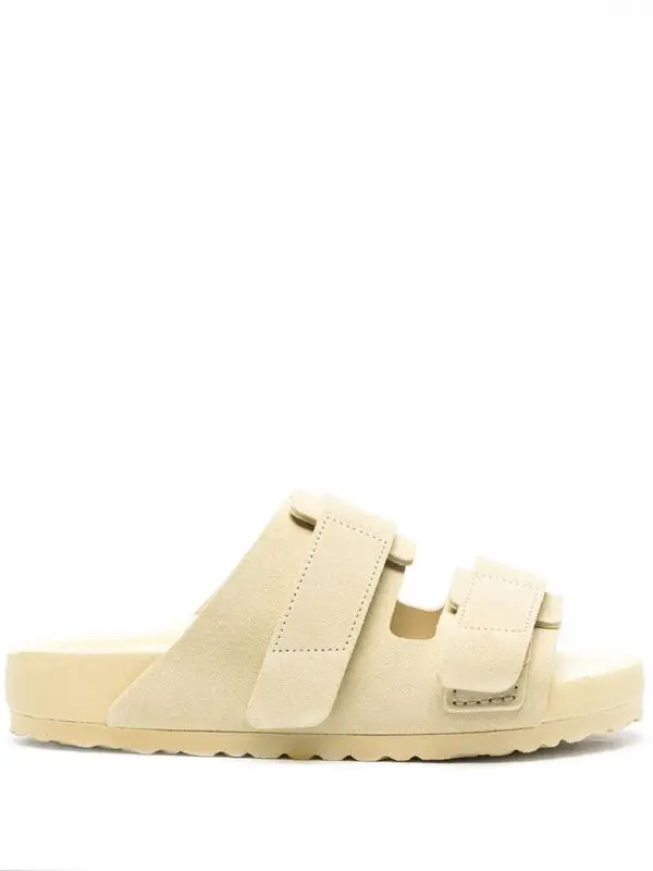 BIRKENSTOCK Uji Shearling Lined Slides - Straw