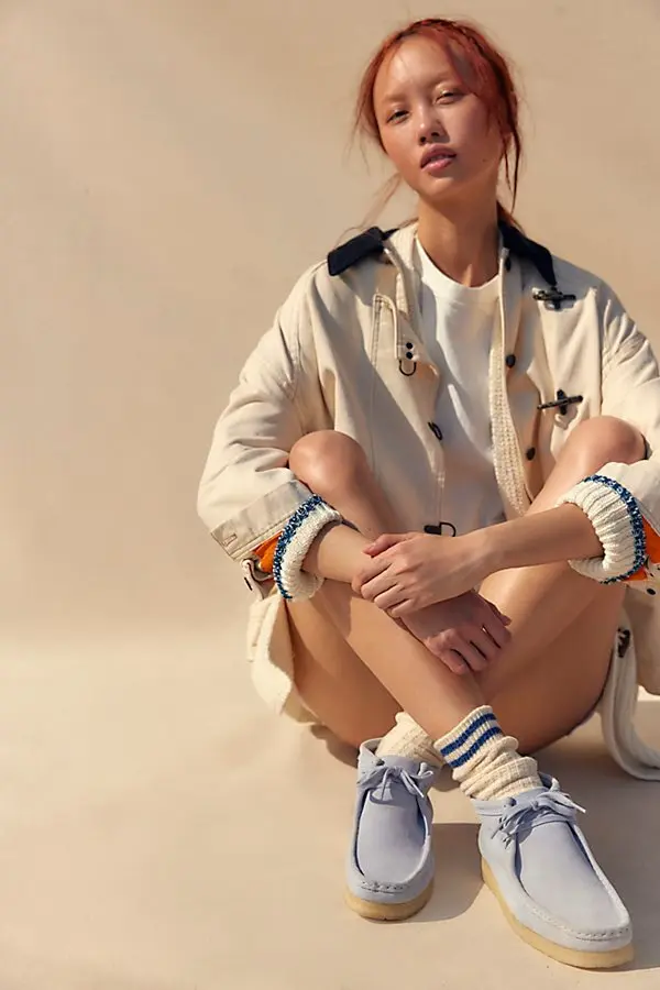 Clarks Wallabee Suede Ankle Boots - Cloud Grey