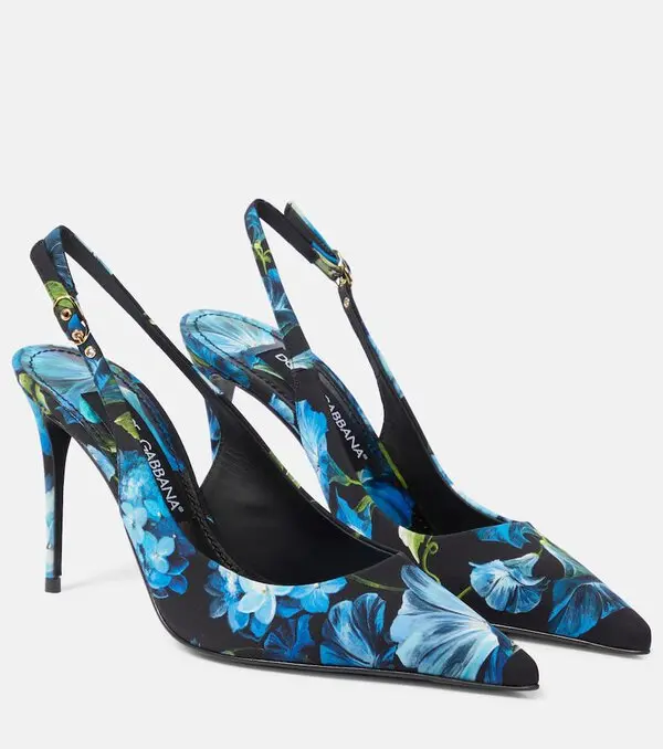 Dolce & Gabbana Floral Canvas Slingback Pumps - Multicoloured