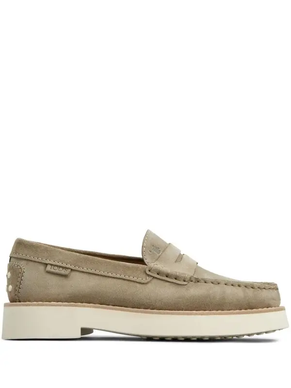 TOD'S Logo-debossed Suede Loafers