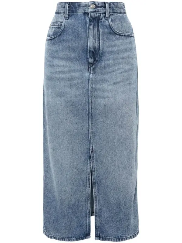 Isabel Marant Tilauria Stonewashed Denim Skirt - Blue