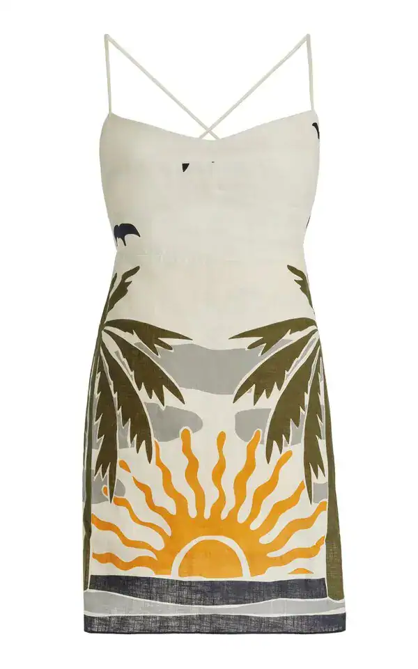 Cala De La Cruz Tere Linen Mini Dress In Ivory - 60% Off | Editorialist