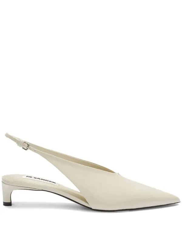 JIL SANDER Pointed-toe Slingback Pumps - Neutrals