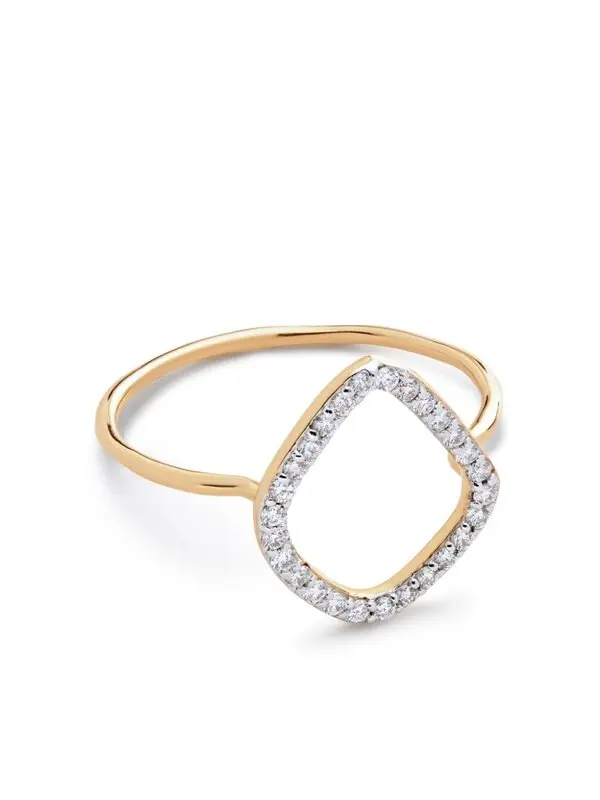 Monica Vinader 14kt Yellow Riva Kite Diamond Ring - Gold