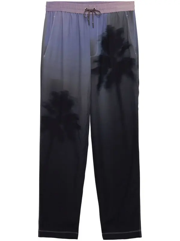 Simkhai Allister Palm Tree-print Trousers - Black
