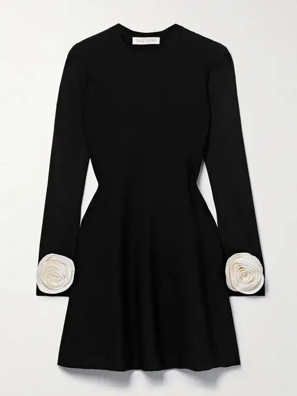 Valentino Garavani Embellished Jersey Mini Dress In Black - 40% Off |  Editorialist