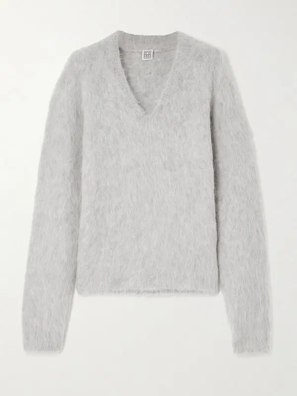 TOTÊME Brushed Alpaca-blend Sweater - Gray