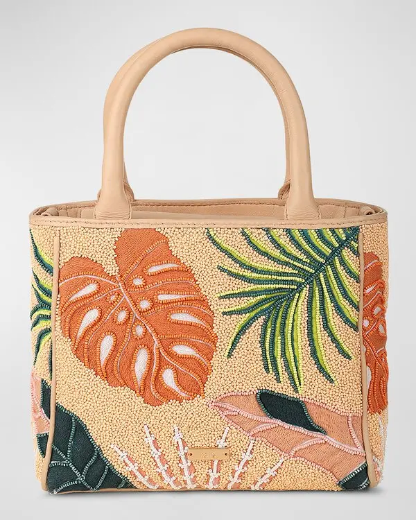 RAFE Tasha Beaded Top-handle Bag - Apricot Multi