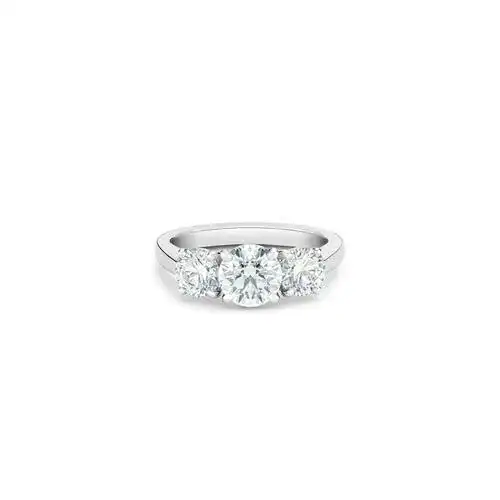 Debeers Db Classic Trio Round Brilliant Diamond Ring In Platinum