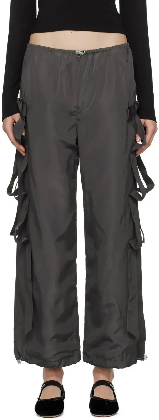 Sandy Liang Gray Camille Trousers In 010 Charcoal - 21% Off  