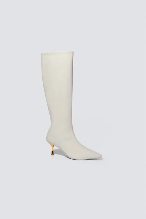 Buy Jonathan Simkhai Sam Pointed Toe Tall Boot In Ivory - Multi At 36% ...
