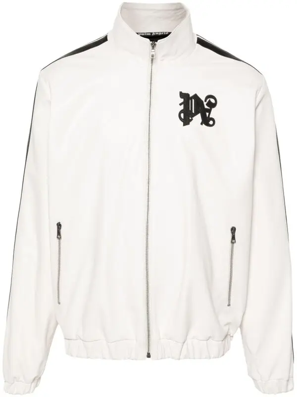 Palm Angels Monogram-patch Leather Jacket