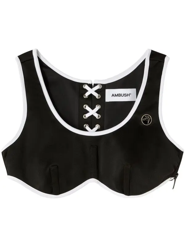 AMBUSH Lace-up Cropped Top