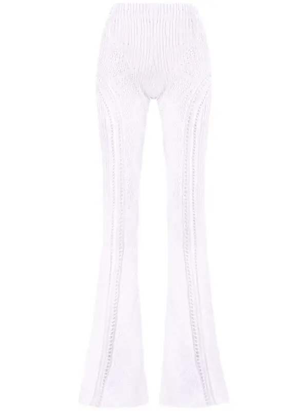 ROBERTA EINER Disco Open-knit Trousers - White