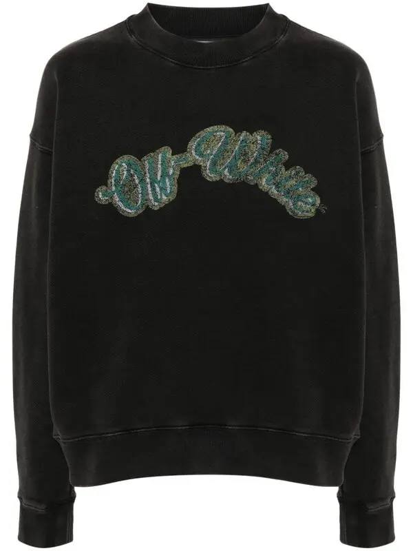 Off-White Bacchus-print Cotton Sweatshirt - Black