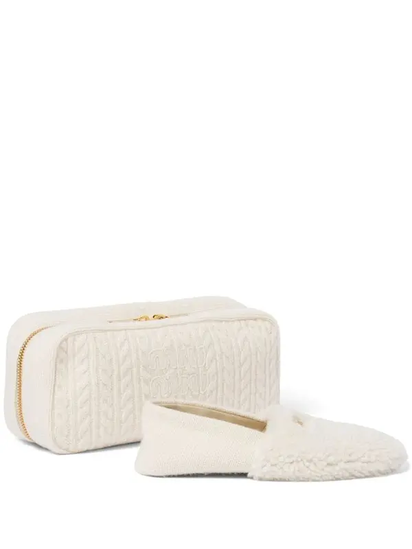 Miu Miu Shearling Slippers And Case Set