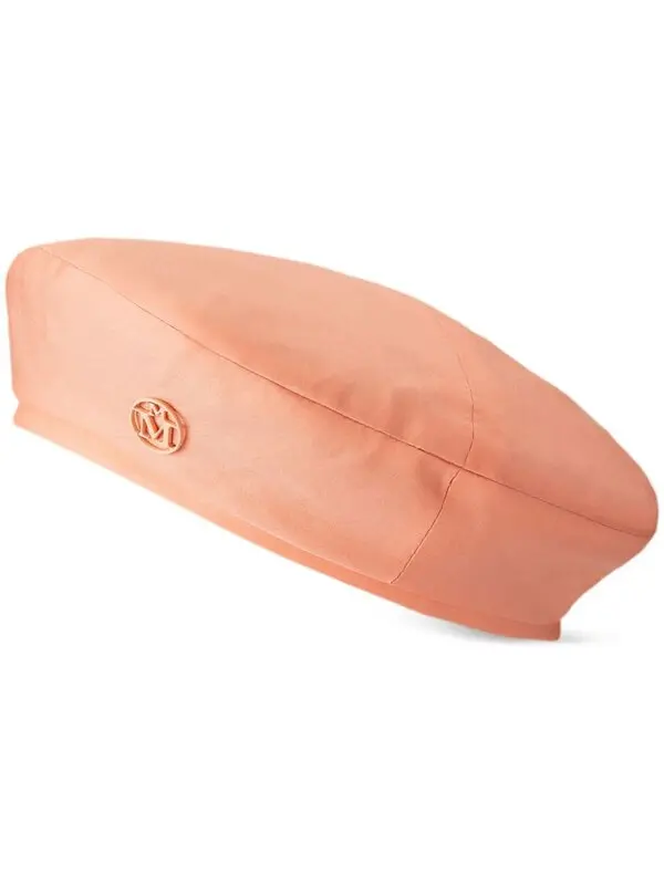 MAISON MICHEL Billy Logo-appliqué Beret - Orange