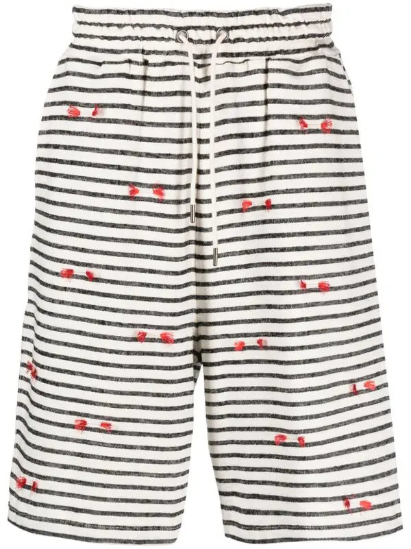 Henrik Vibskov Fringy Striped Shorts