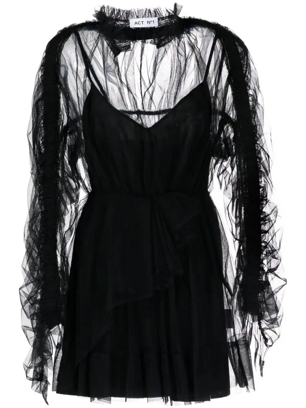 ACT Nº1 Tulle-panels Mini Dress