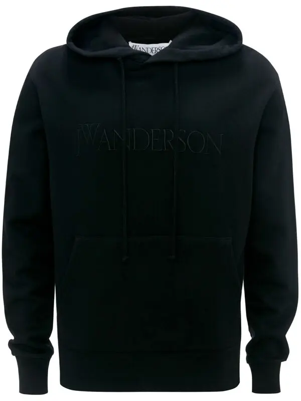 JW Anderson Logo-embroidered Hoodie - Black