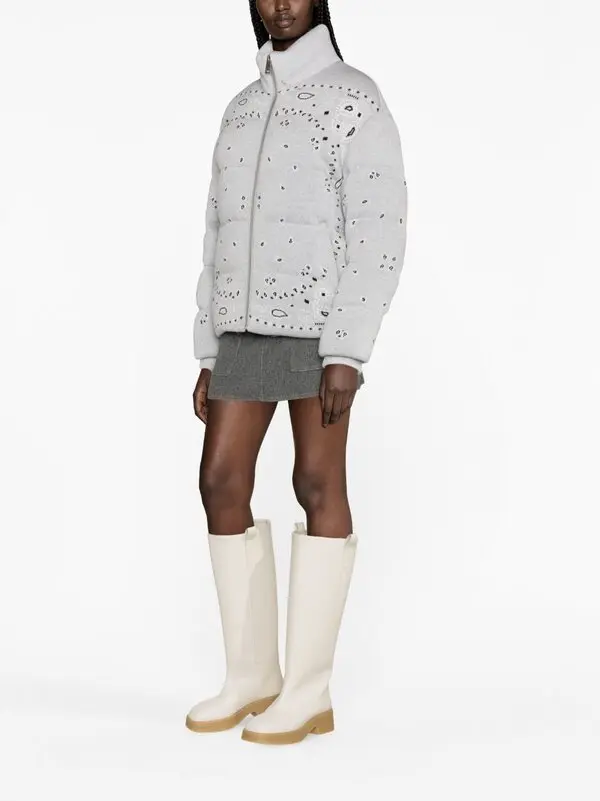 Alanui Bandana-print Down Jacket - Grey
