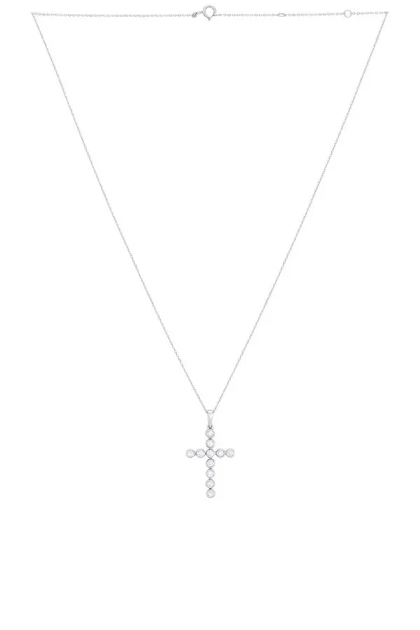 GREG YUNA Diamond Bezel Cross Necklace