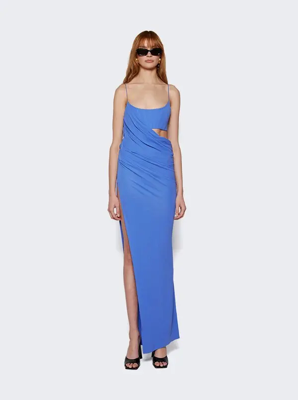 Alex Perry Asymmetrical Column Dress - Periwinkle | Editorialist