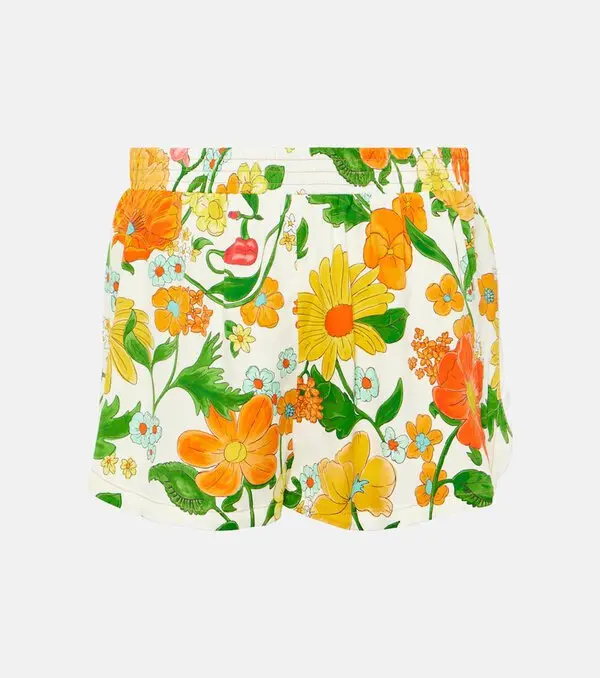 Stella McCartney Printed Mid-rise Shorts - Orange