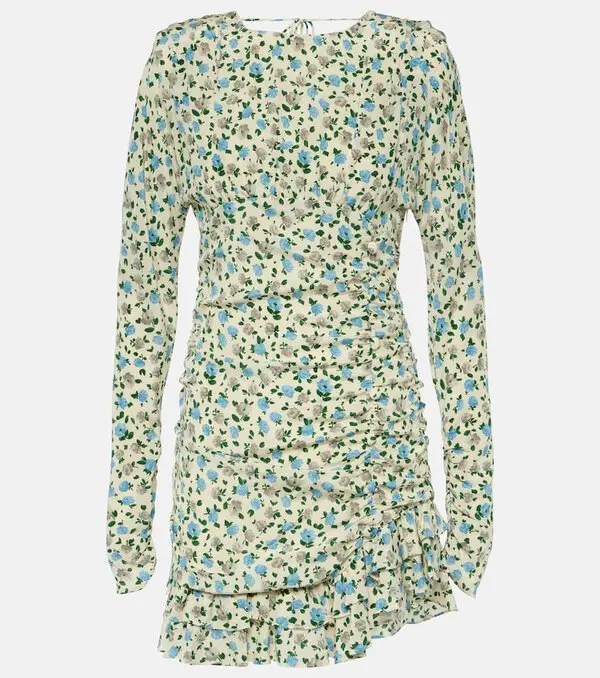 Alessandra Rich Floral Silk Minidress - Multicoloured