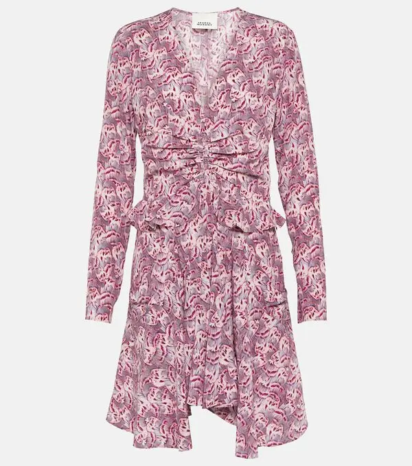 Isabel Marant Usmara Printed Mini Dress - Purple