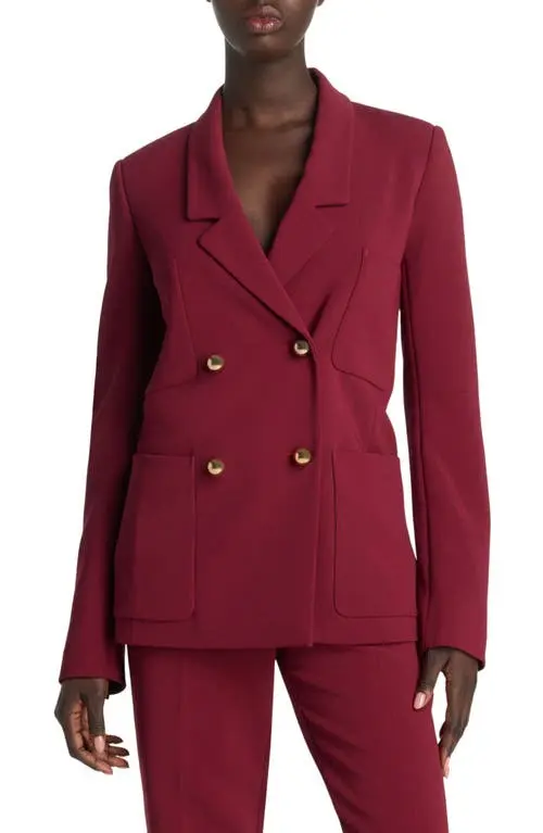St. John Double-breasted Stretch Cady Blazer