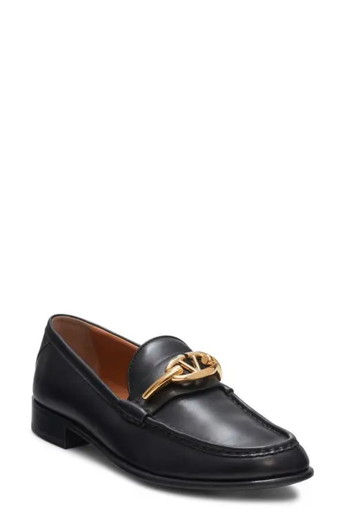 Valentino Garavani Vlogo Leather Loafer - Nero